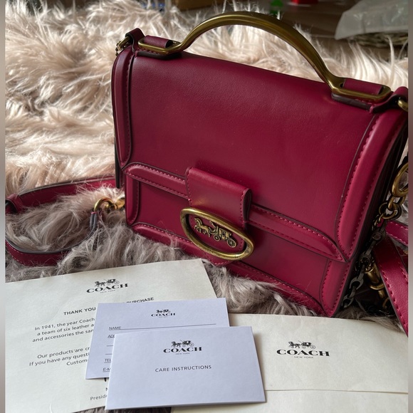 Coach | Bags | Coach Riley Top Handle 8 F74615 Red | Poshmark